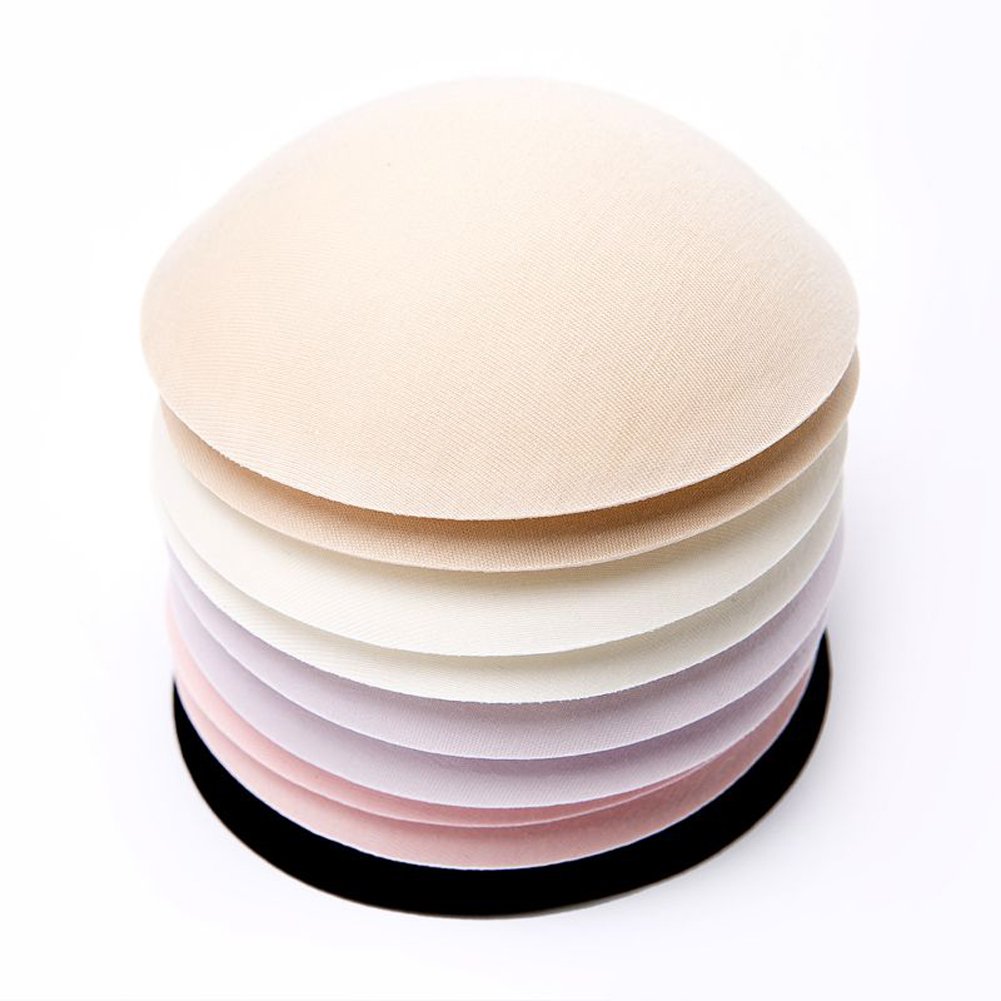 3 Pairs Round Bra Insert Breathable Sponge Bra Inserts Cup Push Up Sports Bra Pad Breast Enlargement Enhancer Shaper for Women Girls (White)