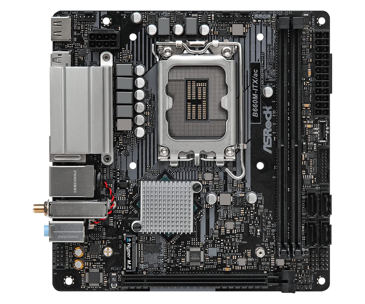 ASRock ASRock B660M-ITX/ac Compatible with Intel B660 Series CPU (LGA1700) B660 Mini ATX Motherboard (1808826)