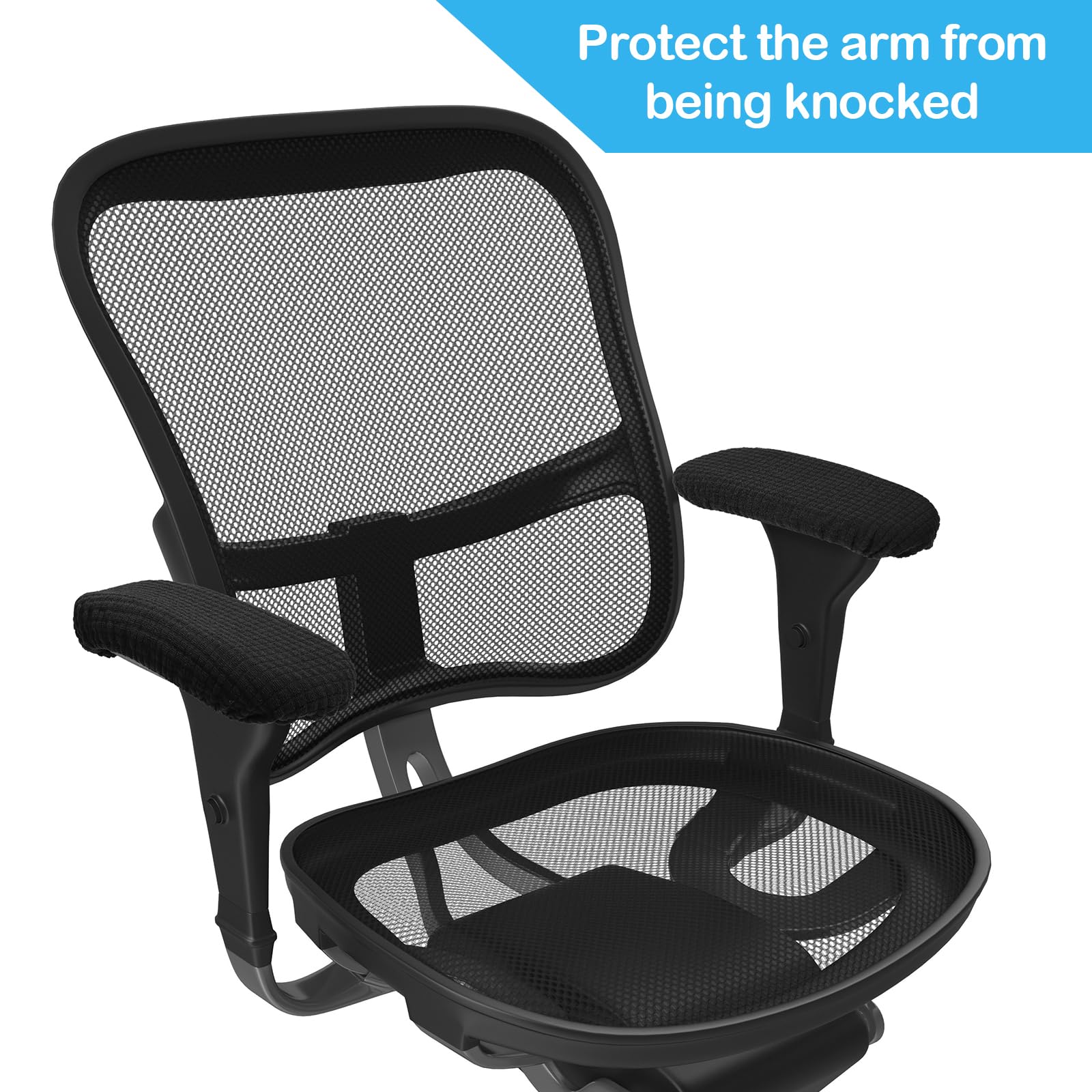 24 Pcs Office Chair Black Arm Pads Covers Overs Removable Armrest Pads Elastic Washable Arm Protector Stretchable Rest Chair Computer Arm Slipcover