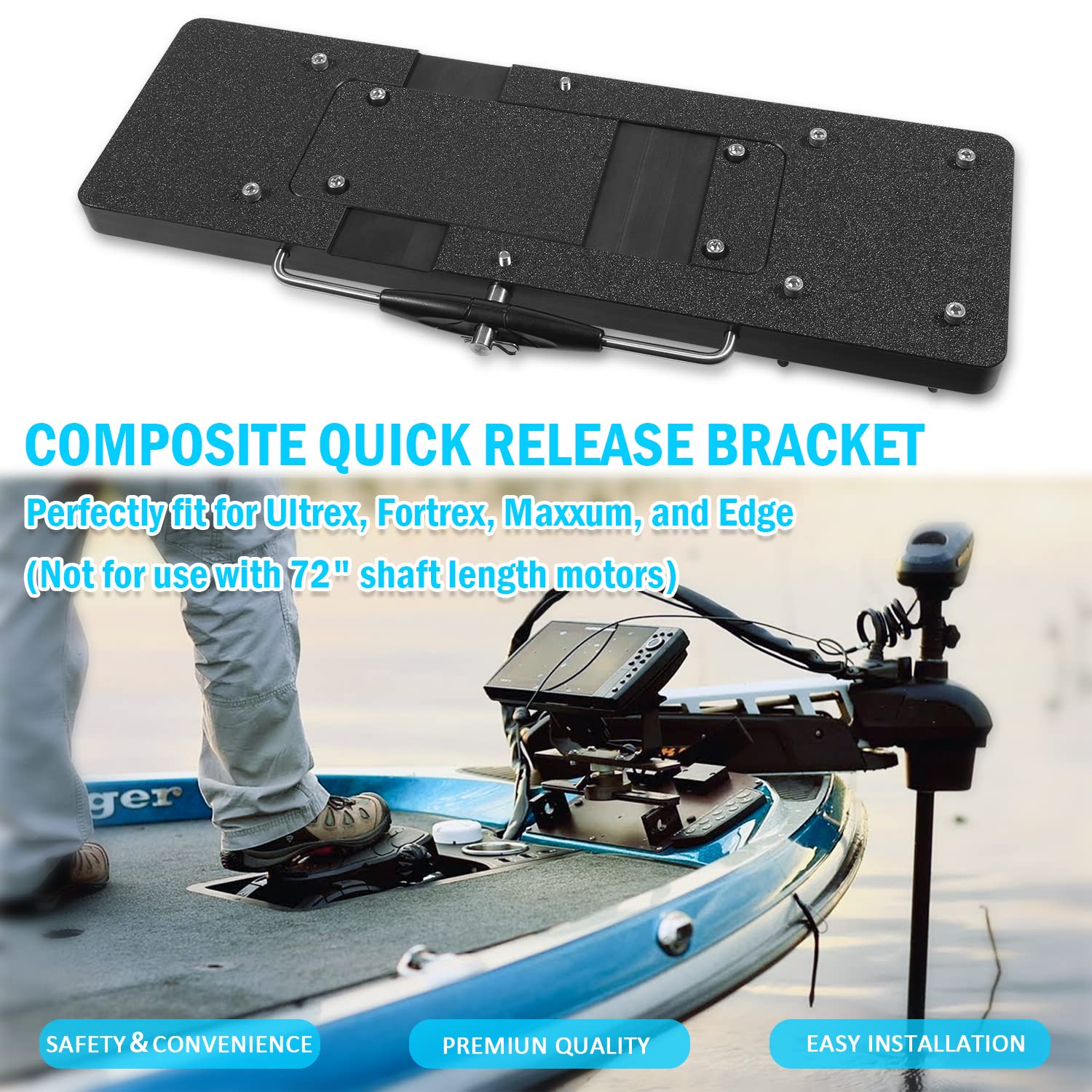1854023 Composite Quick Release Bracket for Ultrex, Fortrex, Maxxum, and Edge (with stainless steel pins)