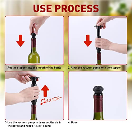 20 Pieces Wine Stoppers with Vacuum Pump Wine Preserver Vacuum Bottle Stopper Wine Keeper Wine Vacuum Stoppers Wine Saver Vacuum Pump for Kitchen Home Bar Office, Gifts for Wine Lovers
