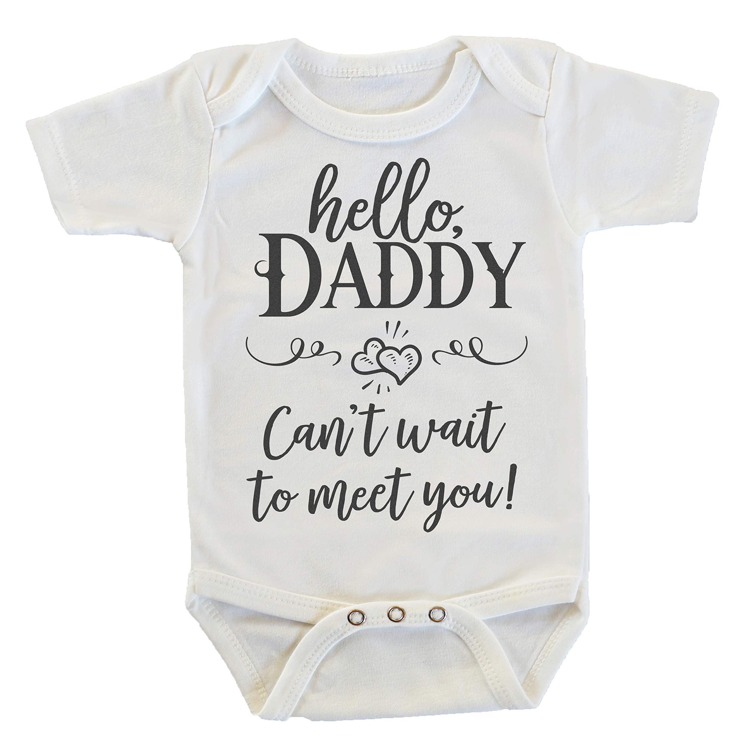 Witty and Bitty Hello Daddy Pregnancy Reveal For Husband Boyfriend Father Onesie/Bodysuit
