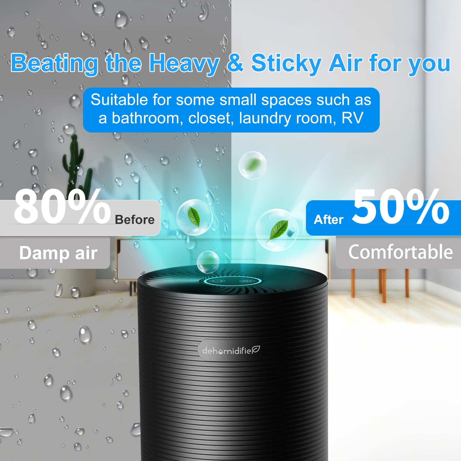 26OZ Small Dehumidifiers for Bedroom, Mini Dehumidifier for 1200 Cubic Feet Home, Dehumidifier small Quiet with Auto Shut Off for Bathroom,Closet,RV