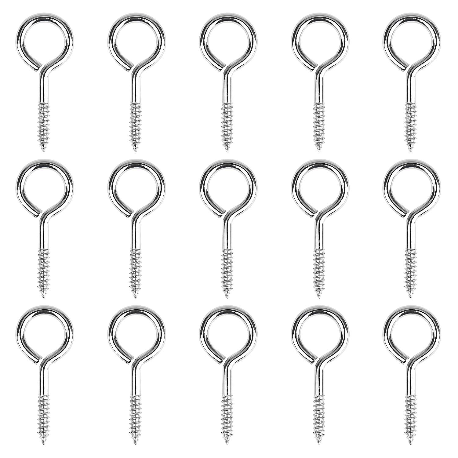 Powlankou 40 Pieces 2 inch Screw Eyes, Nickel Plated Steel Screw Eyes, Self Tapping Screw Hooks, Metal Eye Hooks, Eyelet Screws