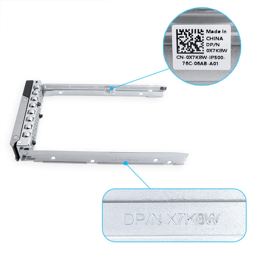 3.5" inch X7K8W 0X7K8W SAS SATA Hard Drive HDD Tray Caddy Compatible with Dell 14th Gen 14 G14 R640 R740 R740xd R840 R940 R440 R540 PowerEdge Server (1PCS 3.5" HDD Tray+2.5" Conversion Bracket)