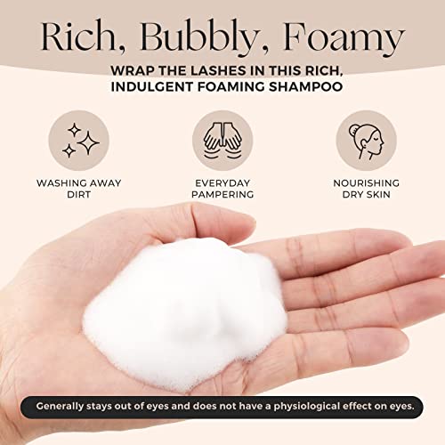 LASHVIEW Lash Shampoo,Eyelash Extensions Cleanser,50ml with Brush,Eyelid Foaming Cleanser,Gentle Formula without Irritation, Easy to Use and Rinse,For Home Use and Salon