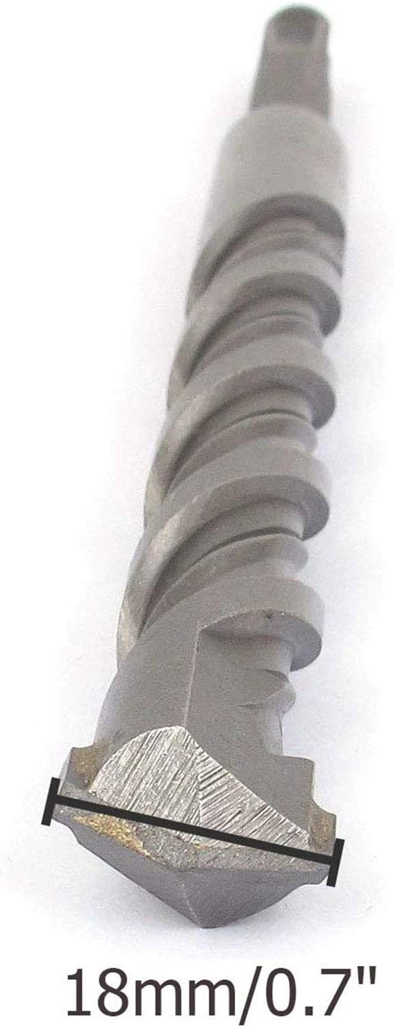 XMHF 2pcs 18mm/0.7" Tip Rotary SDS Plus Shank Carbide Tipped Masonry Hammer Drill Drilling Bit 210mm/8.3" Long for Concrete, Masonry, Wall, Road