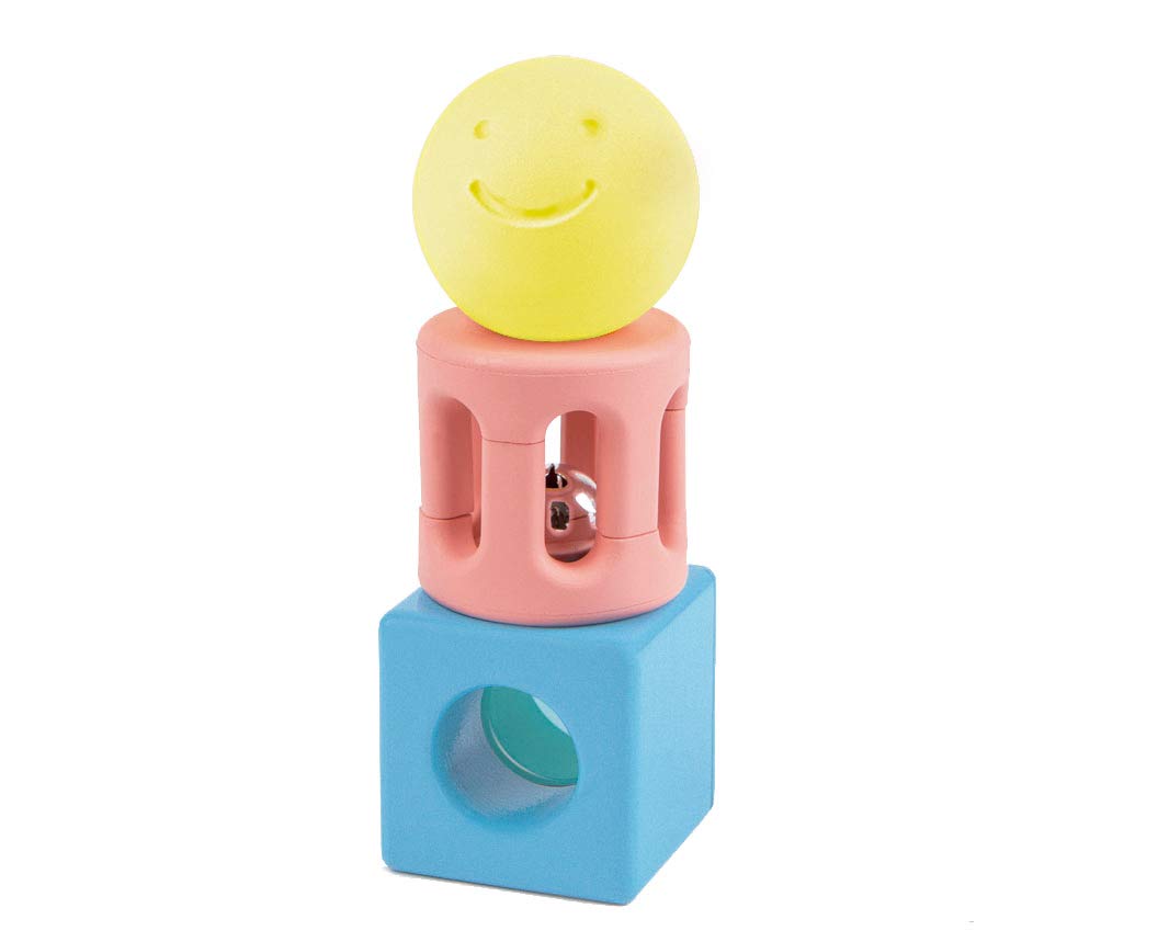 Hape Geometric Rattle | Colorful Rattle Toys for Newborn, Infants & Toddlers, 3 Piece Early Educational Toy Set