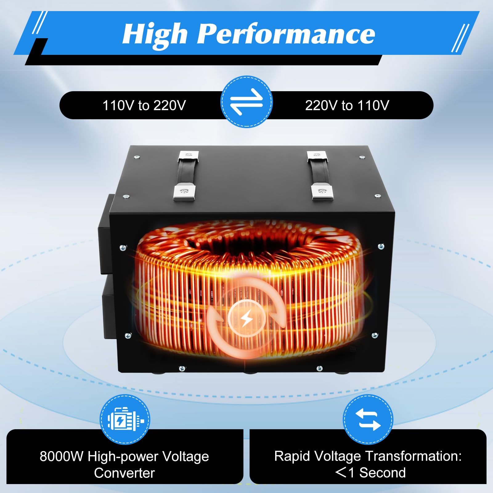 ST-10000 Voltage Converter Transformer Power Step Up/Down 110V to/from 220V Home Commercial Voltage Converter