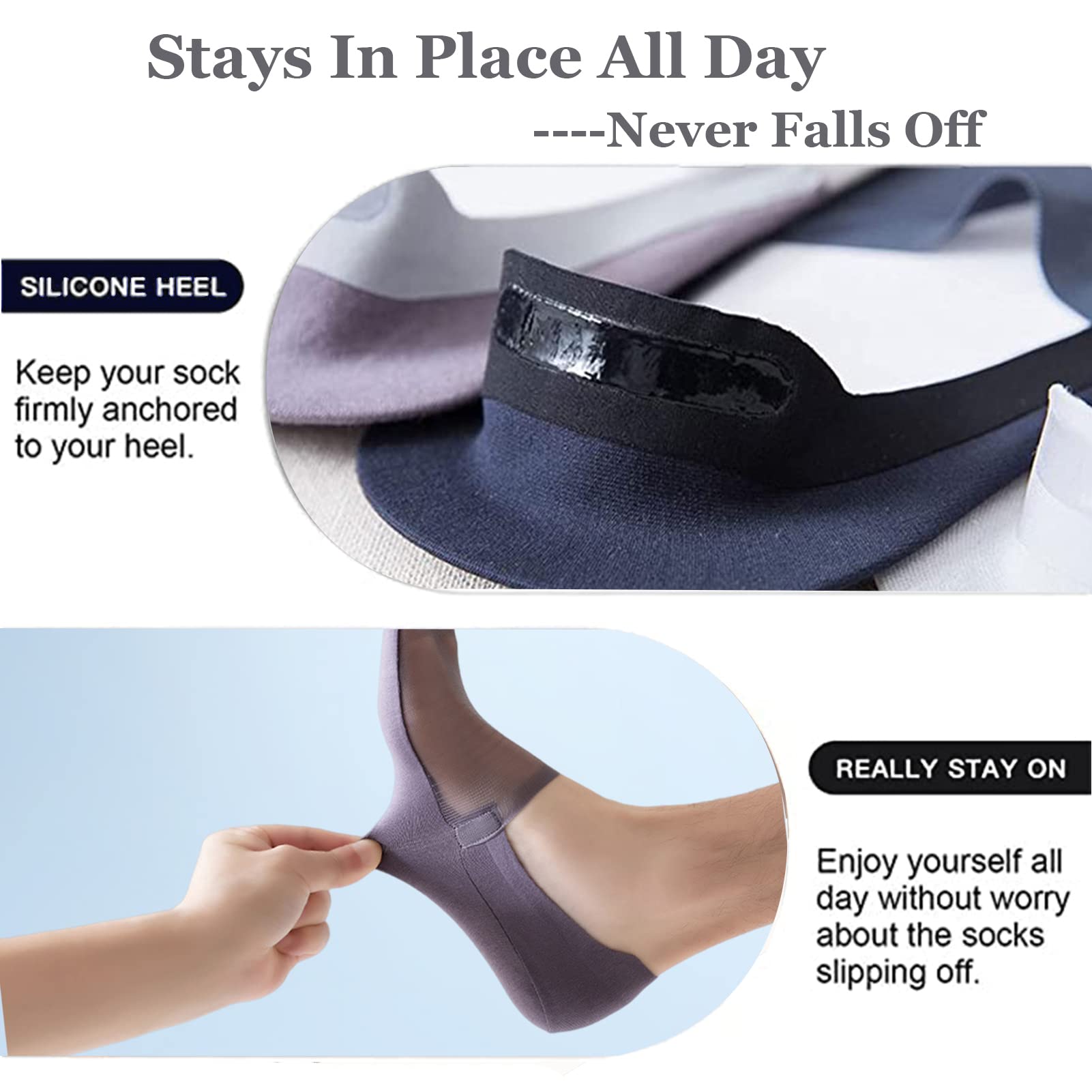5 Pairs Invisible Ice Silk Breathable Socks, No Show Socks For Men And Women, Ultra Low Cut Non Slip Flat Boat Liner