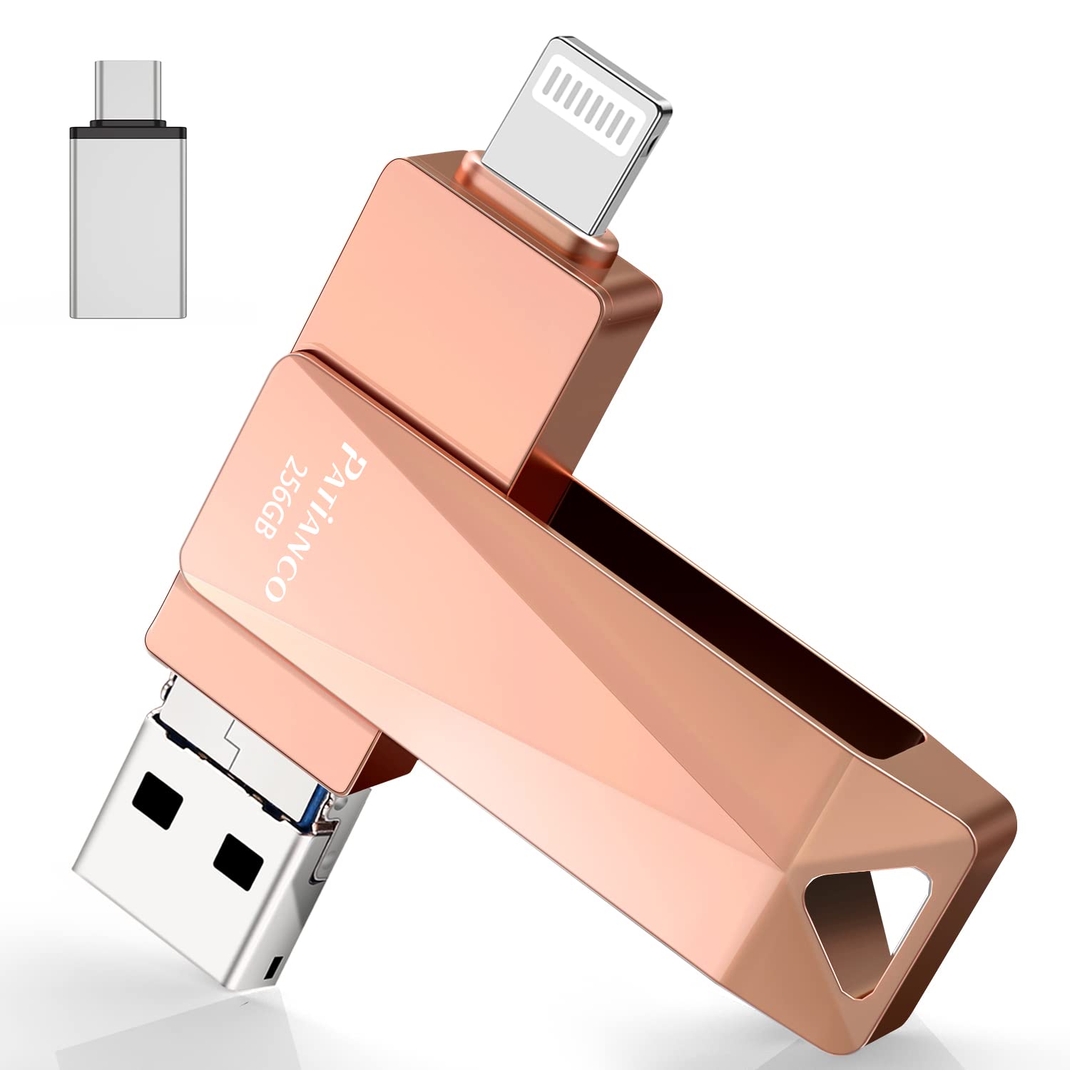 256GB Photo-Stick-for-iPhone, Apple MFi Cetified USB Flash Drive for iPhone Thumb Drive,iPhone-Memory-Stick for iPad/iPhone/Computer Picture Keeper Portable Hard Drive,Pink