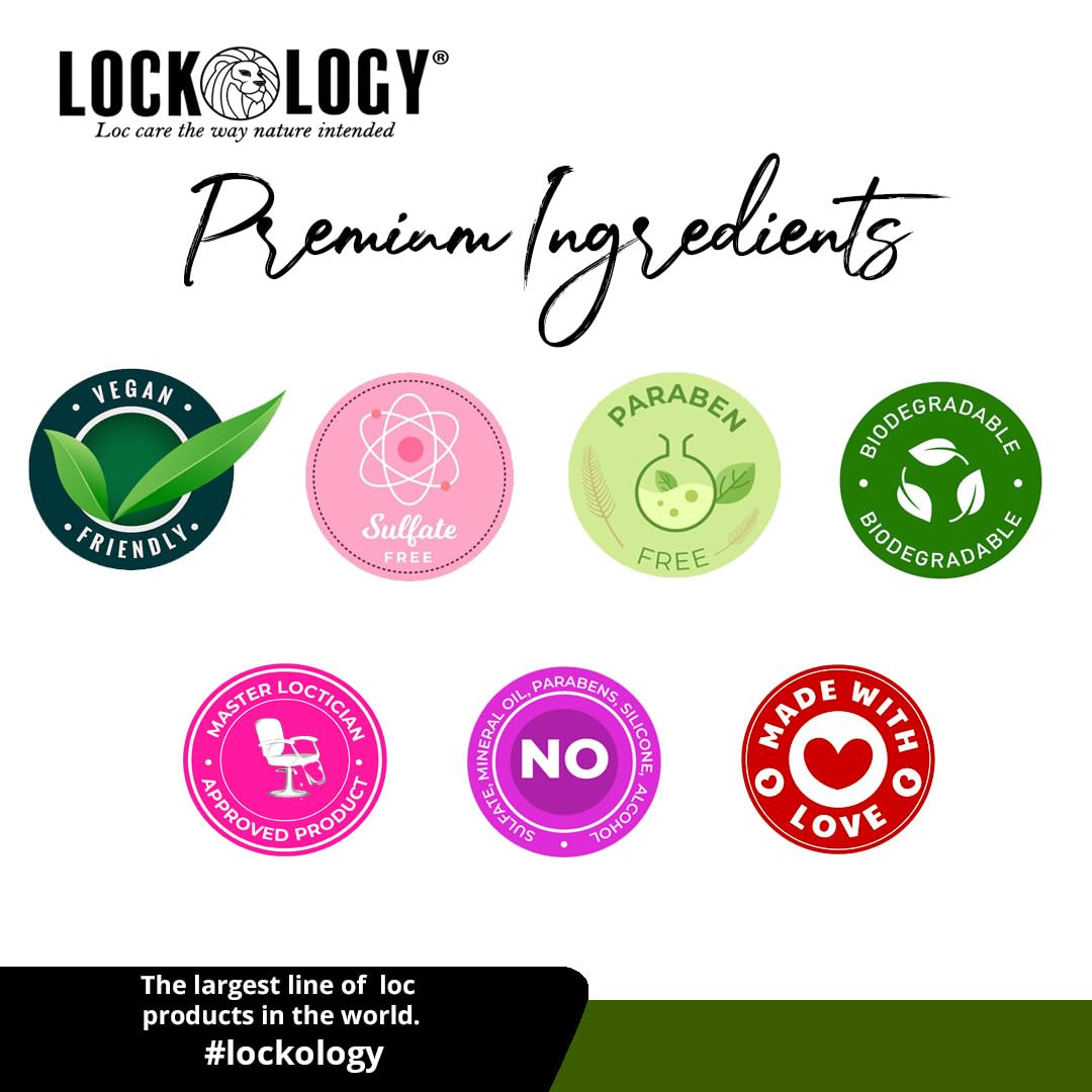 Lockology Loc Shampoo Dreadlock Shampoo with Peppermint Tea Tree, Organic Shampoo For Dreads | Dreadlock Hair Products