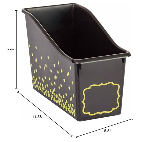 Teacher Created Resources Black Confetti Plastic Book Bin