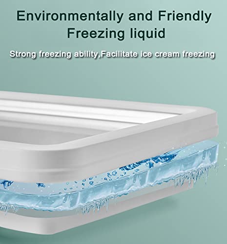 EVATONTT Instant Ice Cream Maker,Cold Plate Rolled Ice Cream Maker with 2 Spatulas,DIY Healthy Ice Cream Frozen Yogurt Gelato Fruit Sorbet for Family Use