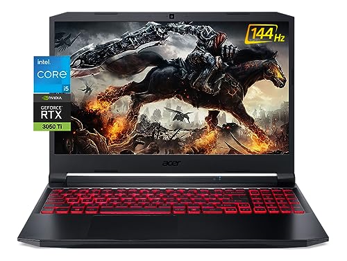 acer Nitro 5 Gaming Laptop, 15.6" FHD IPS 144Hz, 32GB RAM 1TB NVMe SSD, Intel Core i5-11400H Up to 4.5GHz, GeForce RTX 3050Ti GDDR6, WiFi6, Backlit Keyboard, HDMI, RJ-45, Win 11 +GM Accessory