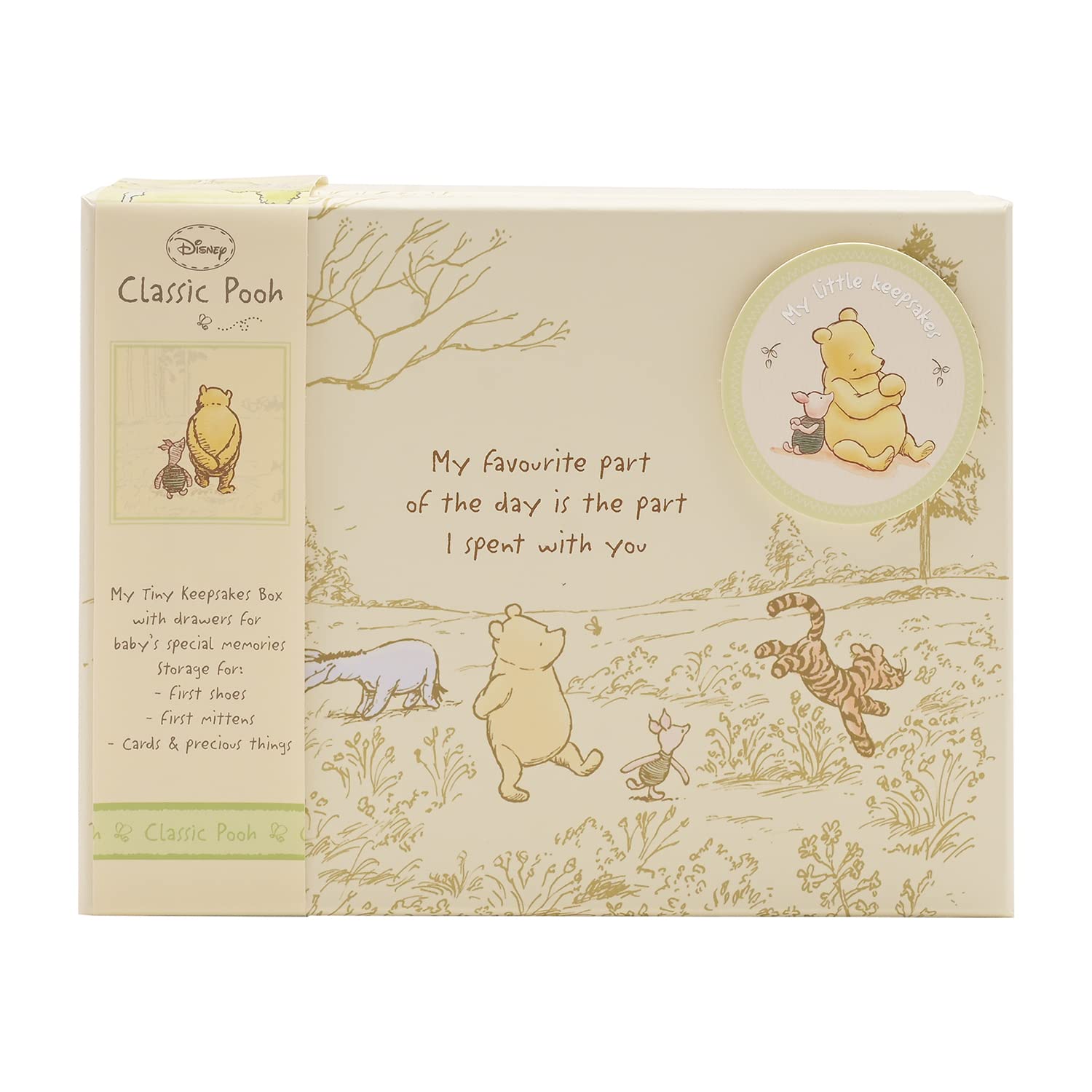 Happy Homewares Winnie The Pooh Keepsake Box with Drawers and Map of Hundred Acre Wood - Officially Licensed