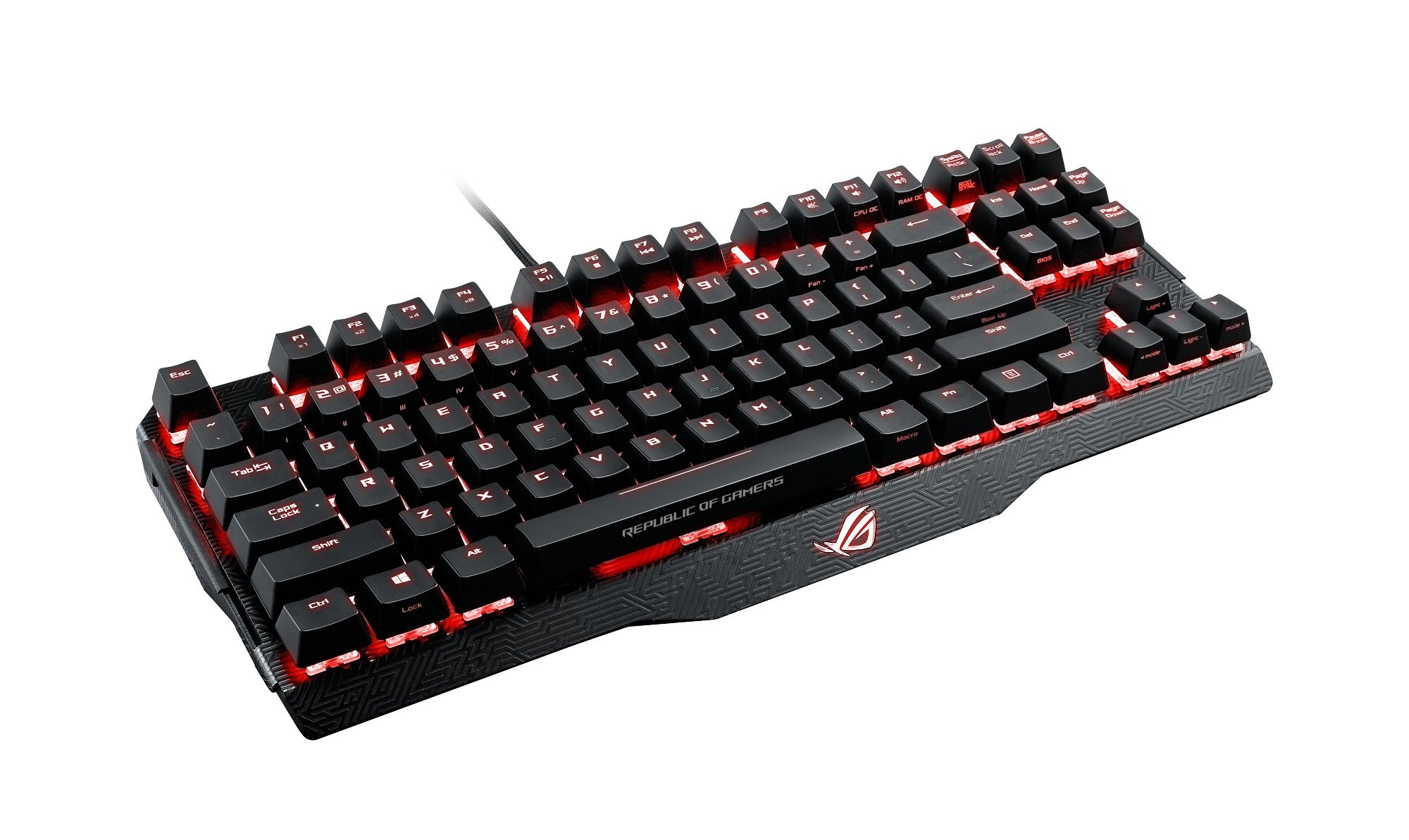 ASUS RGB Mechanical Gaming Keyboard - M802 ROG Claymore Core | Cherry MX Red Switches | Dedicated Hot Keys for One-Click Overclocking, Fan Control | Gaming Keyboard for PC | Aura Sync RGB Backlit Eff