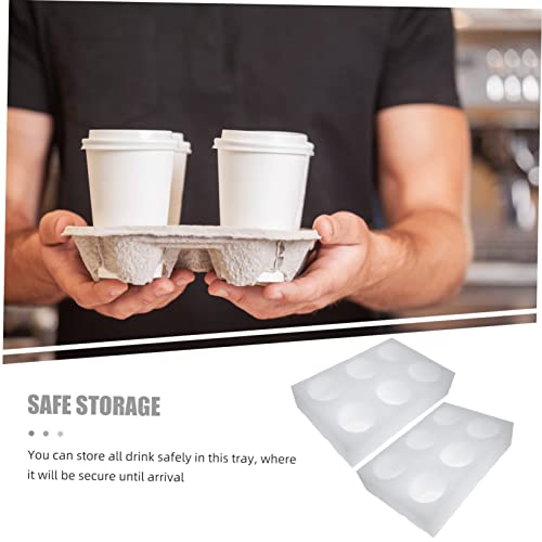 2Pcs Milk Tea Cup Holder Pool Cup Holders for Drinks Cup Holder Tray Drink Carrier for 6 Cup Drink Carrier Drink Carrier Tray Coffee White Packing car Pearl Cotton re-usable