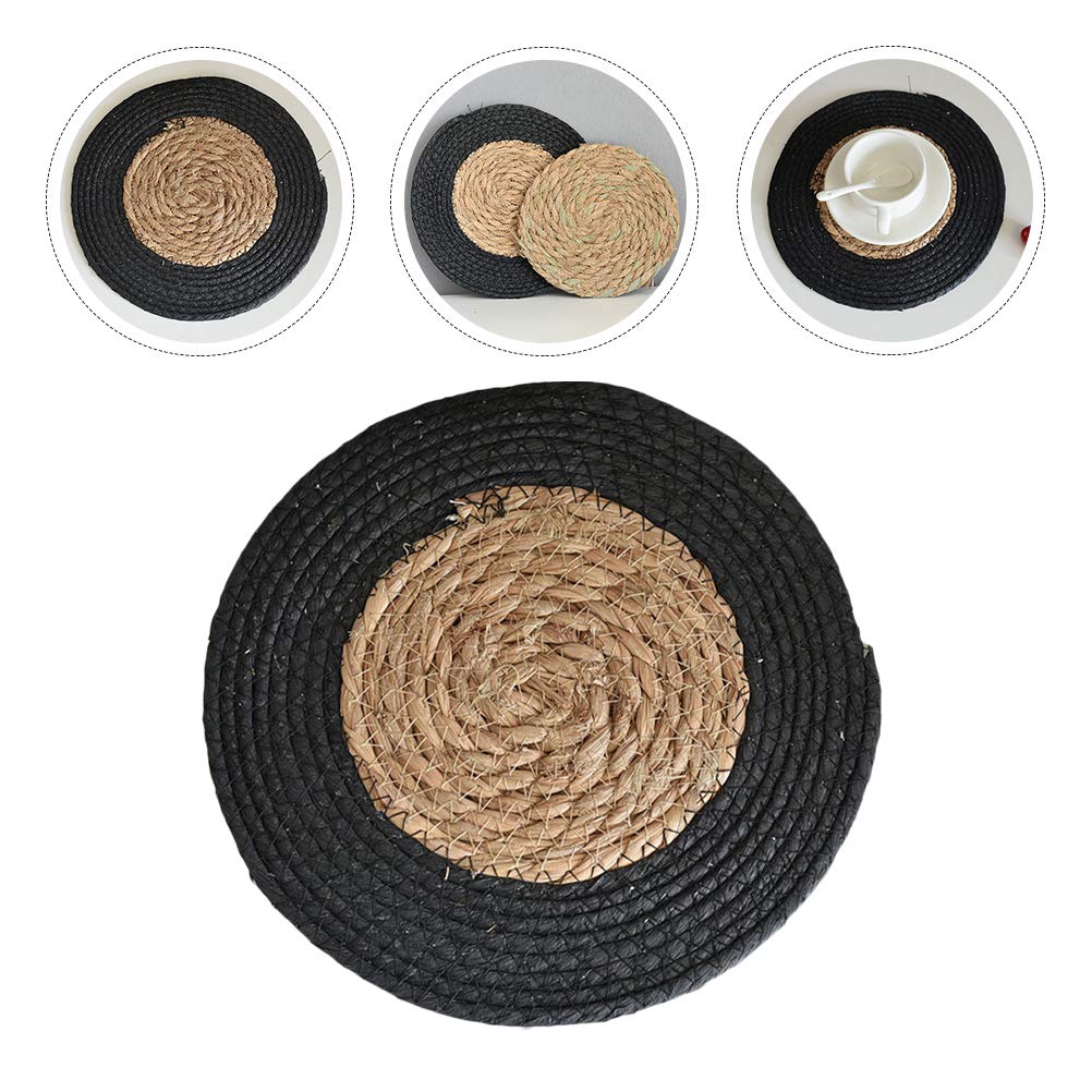 3 pcs placemat Personalized Coasters Woven Coasters for Drinks Jute Place mats Supplies Cup Insulation pad Home Place mat - Dish mat Round Rattan Grass Woven Basin
