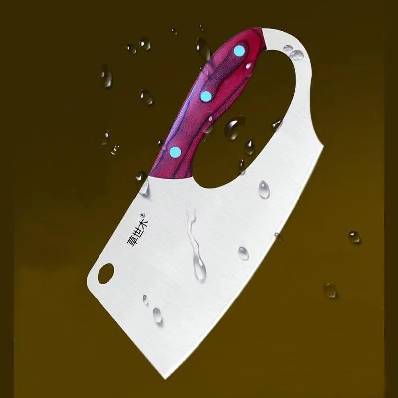 ADANTI Cleaver Knife,Meat Cleaver, Lady Kitchen Knife Labor Saving Cooking Knife Stainless Steel Chef Slicing Meat Vegetable Chopping Knife Cleaver Cooking Tools, ADANTI9852