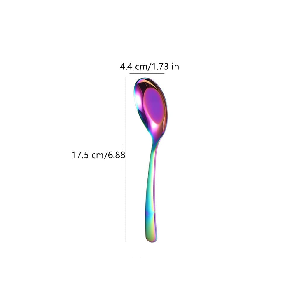 5 PCS Soup Spoon,Stainless Steel Spoon, Mirror Finish Spoons,Kitchen Serving Spoons ,Dessert Spoon,Coffee spoon,Ice Cream Spoons for Soup Rice Tea Milk Coffee Dessert(Golden)