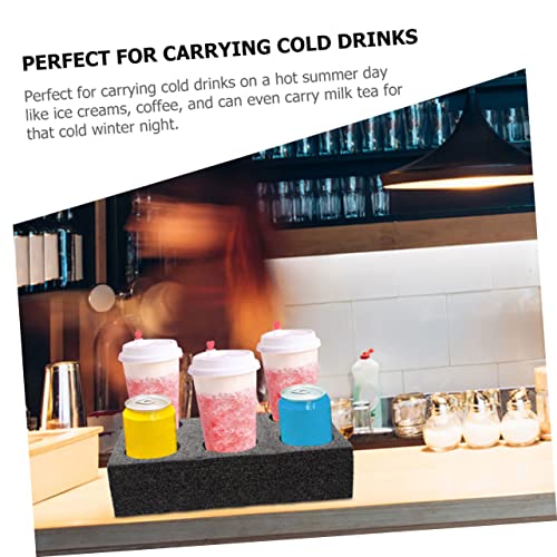 2pcs Milk Tea Drink Cup Holder Beverage Cup Carriers Soda Cup Holder Foam Take Out Drink Carrier Outdoor Cup Holder Tool Tray Convenient Cup Holder Drinks Pearl Cotton re-usable