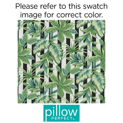 Pillow Perfect Outdoor/Indoor Freemont Palmetto Tufted Seat Cushions (Square Back), 19" x 18.5", Black 2 Count