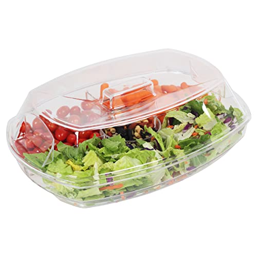 7Penn Acrylic Appetizer Serving Tray - 4 Compartment Transparent Chilled Serving Platter with Flip-Over Ice Tray Lid