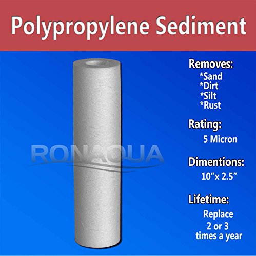 5 Micron Sediment Water Filter Cartridge 2 Pack Replacement Set WELL-MATCHED with P5, AP110, WFPFC5002, CFS110, RS14, WHKF-GD05