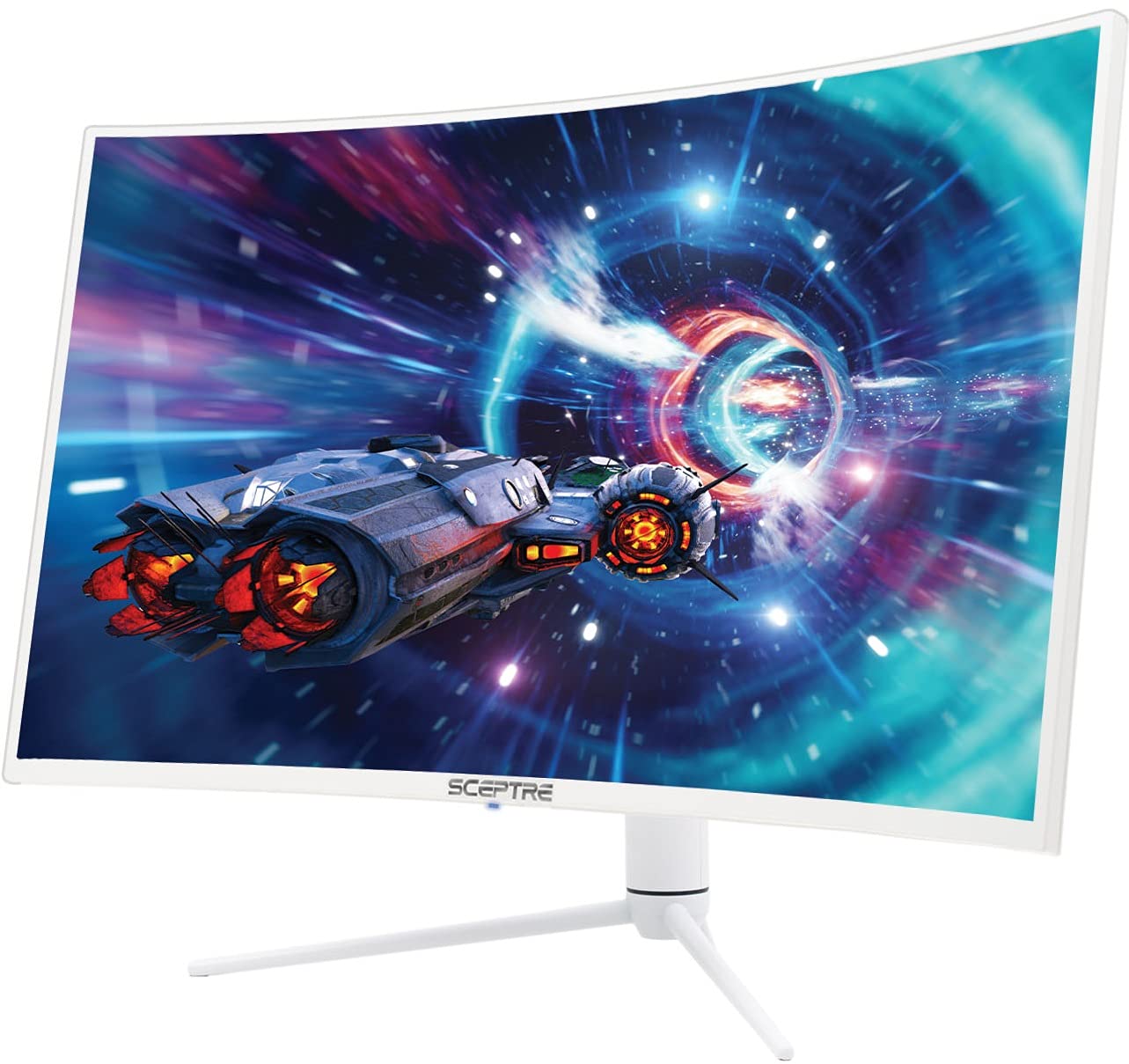 Sceptre Curved 40" Class 16:9 QHD 2560x1440 Gaming Display DisplayPort up to 165Hz AMD FreeSync Premium HDR400, 1ms MPRT 3000R Height Adjustable Nebula Series White (C408B-QWN168W)
