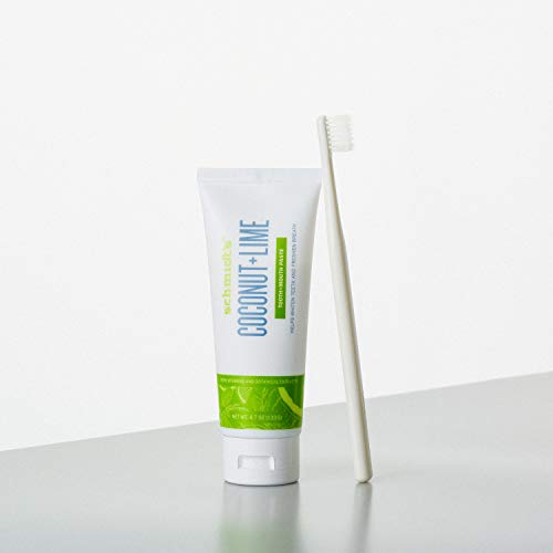 Schmidt's toothpaste With Vitamins and Botanical Extracts, Coconut + Lime, Helps Whiten Teeth, Fluoride Free 4.7 oz 6 Count