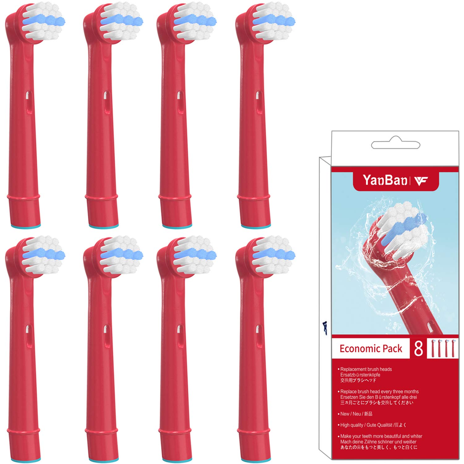 VINFANY 8pcs Kid's Toothbrush Head for Oral B, Children Replacement Brush Heads for Braun Electric Rechargeable Toothbrush Compatible Sensitive Clean, Professional Care, Advanced Power, Floss