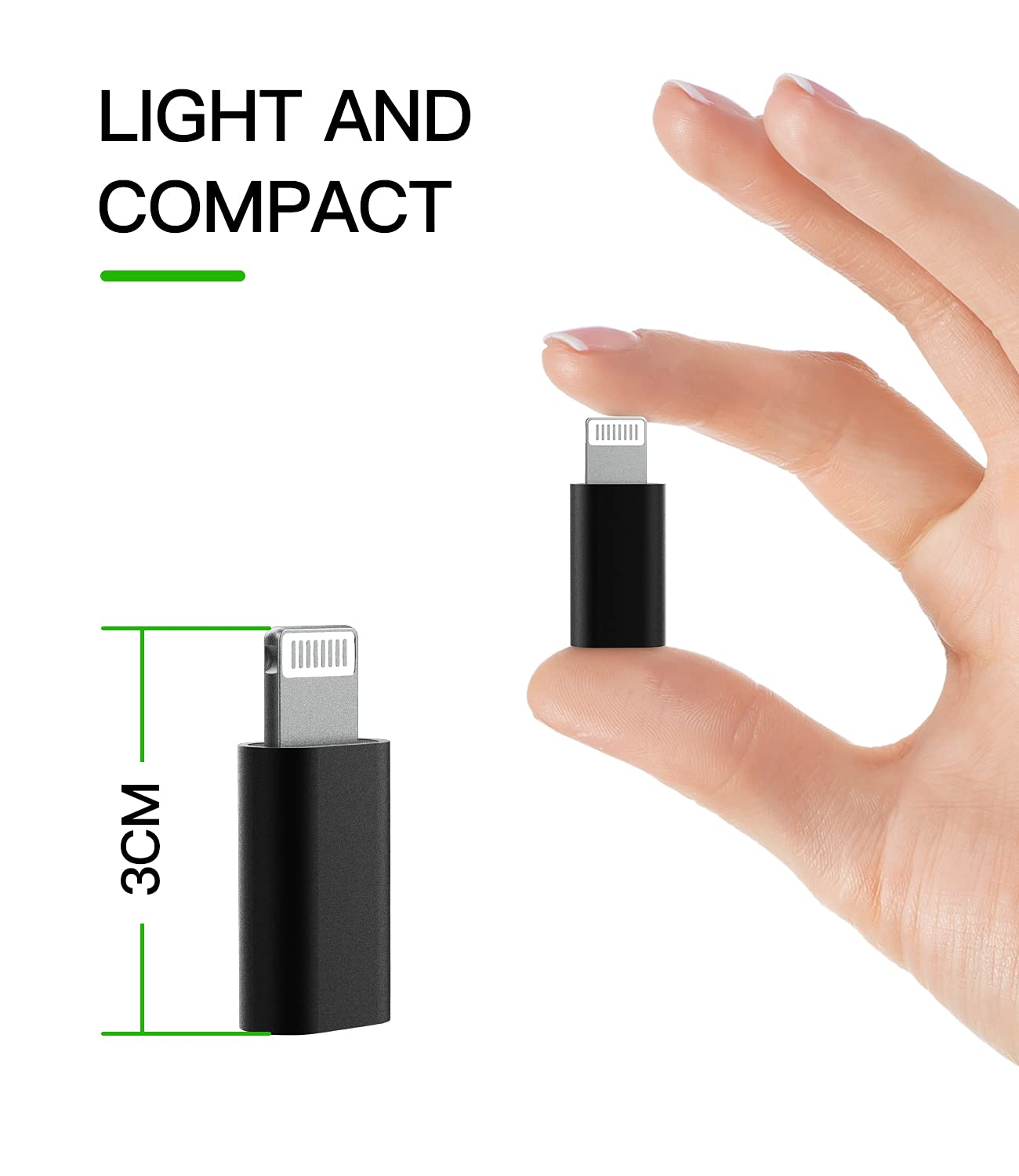 3Pack USB C Female to Lightning Male Adapter, Fast Charging, Reliable, Safety, Premium Material, 1 Year Warranty