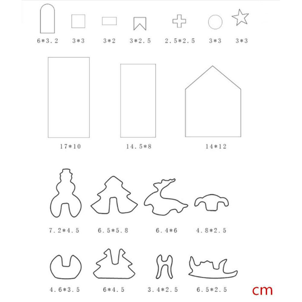 3D Christmas House Cookie Cutter Set, Gingerbread House Cutters Kit, Festive Xmas Stainless Steel Biscuit Cutter Set, Including Christmas Tree, Snowman, Reindeer, Sled Shapes, Gift Box Package(18pcs)