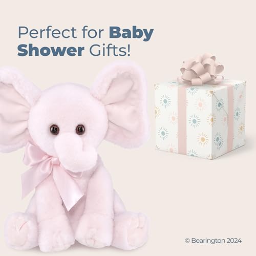 Bearington Baby Pinky The Elephant Plush, 12 Inch Elephant Stuffed Animal