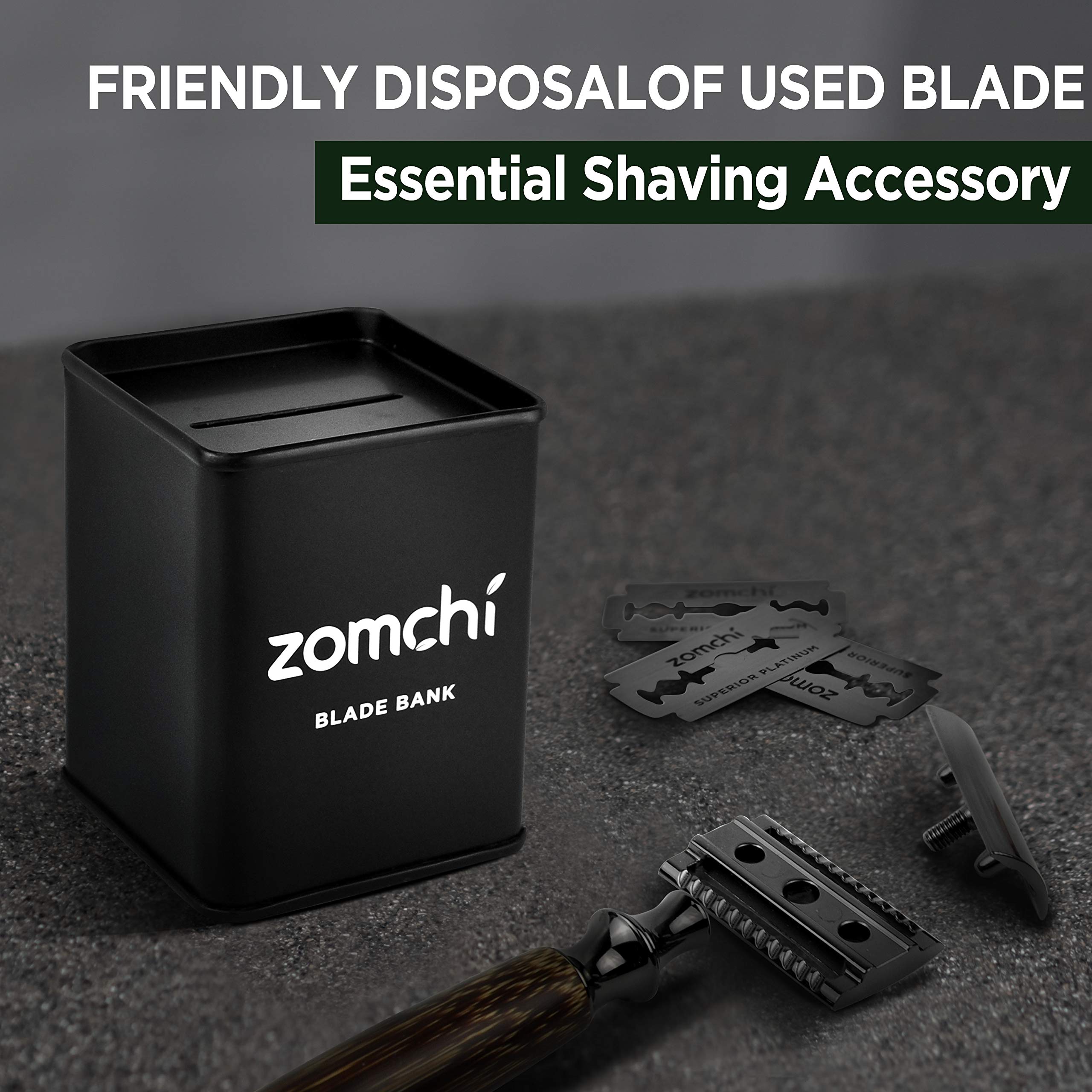 Zomchi Razor Blade Bank for Safety Razor Blade Storagement with 50 Counts Safety Razor Blades