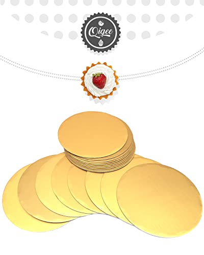 8 Inch Gold Cake Boards Round 40-Packs Circles Rounds Base Food-Grade Cardboard Cake Plate(Thinner But Stronger) qiqee