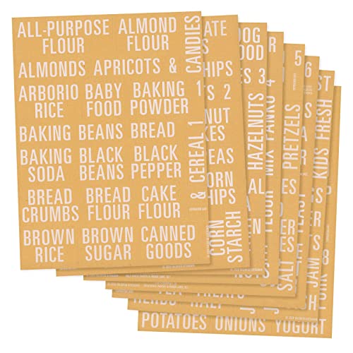 Talented Kitchen 224 White Pantry Labels & Fridge β All Caps Kitchen Pantry Names & Fridge β Food Label Sticker, Water Resistant Pantry Labels for Containers Jar Labels Pantry Organization and Storage