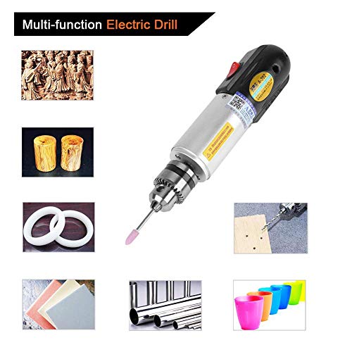 72W Micro DIY Electric Handle Drill ，Adjustable Variable Speed Mini Hand Held Power Tools Hobby Drill Electronic Grinder/Metal Jewelry, Wood, Jade, Small Handicraft,Collection Hobby,Drilling,Grindin