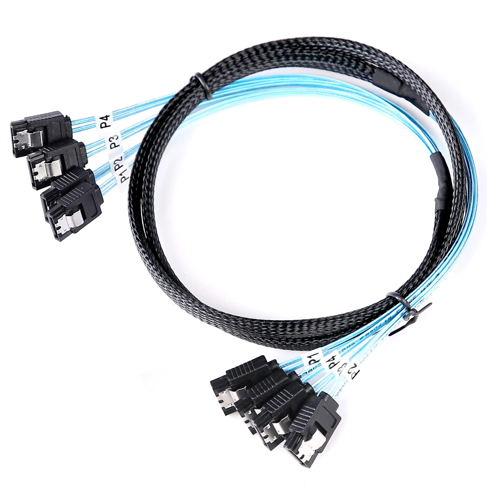 ADCAUDX SATA-III Cable-1M, 4Pcs/Set-SATA-6Gbps HDD-SDD Data-Cable Replacement for Server Bitcoin Computer SSD HDD CD DVD Drives Raid (3.3FT)