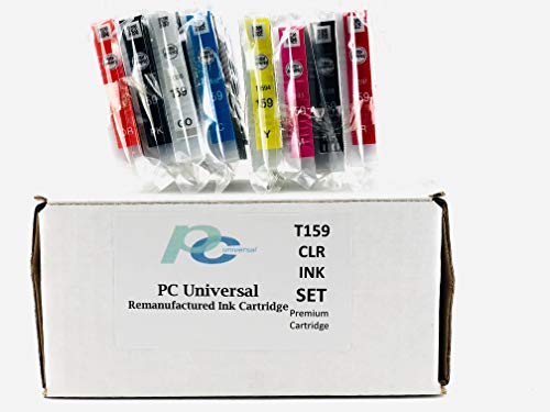 PC Universal Remanufactured Ink Cartridges Replacement for Epson 159 Cartridge Set(8 pcs),Guaranteed OEM Quality