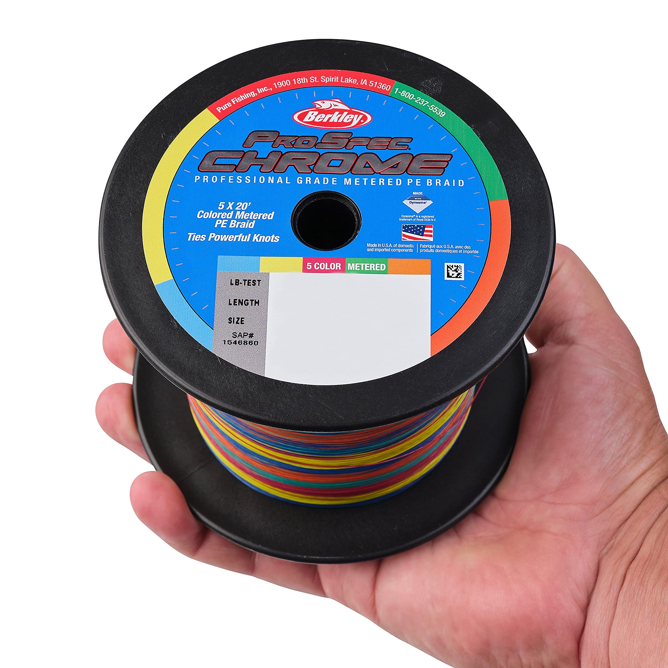 Berkley ProSpec Chrome 5x20' Metered Braid Fishing Line, 1500yd | 1372m