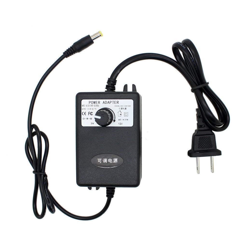 AUTOTOOLHOME AC to DC Adjustable Power Supply 0-12V 1A Universal Power Adapter Motor Speed Controller Variable VoltageCharger Adapter