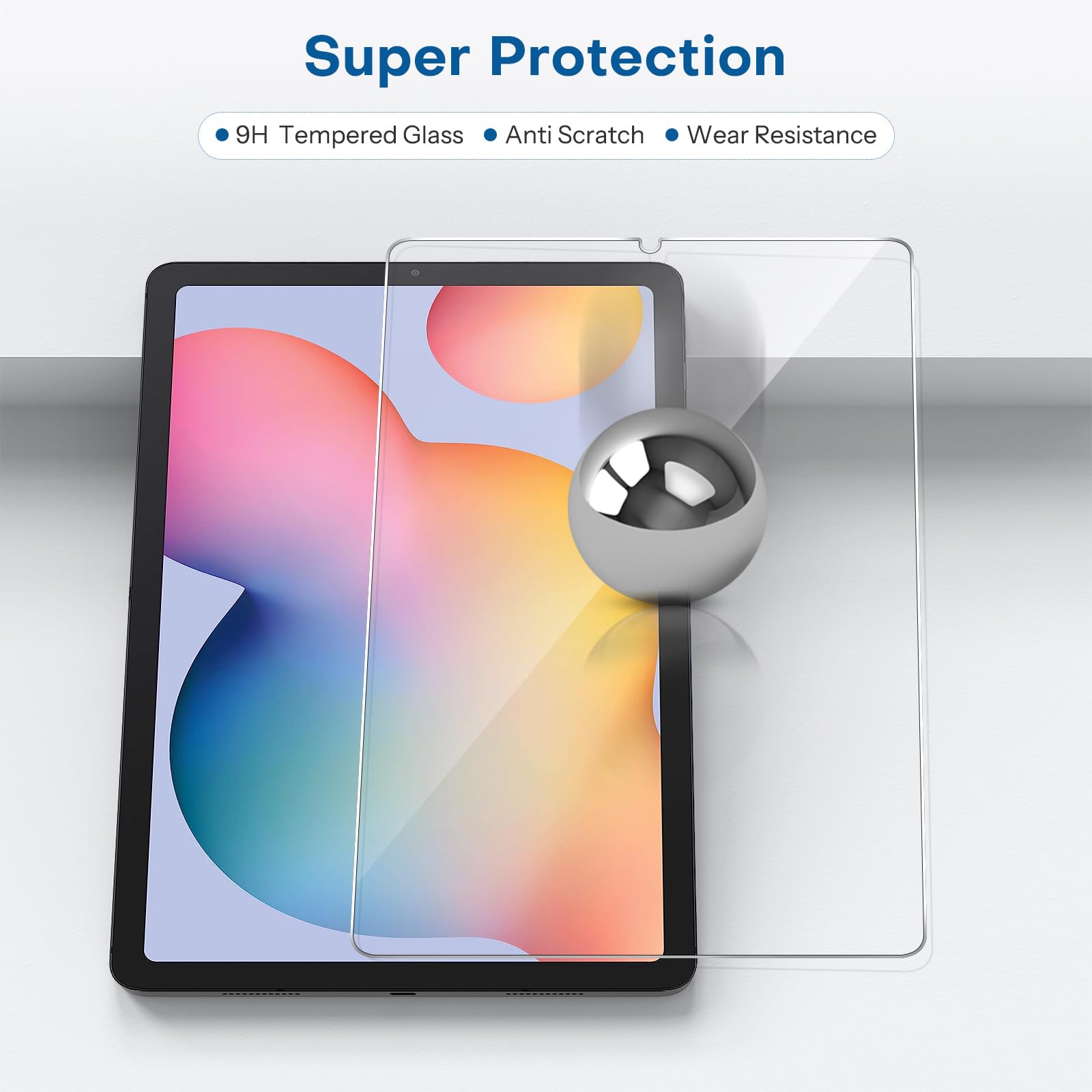 SPARIN Screen Protector for Samsung Galaxy Tab S6 Lite 10.4 Inch(2024/2022/2020), 3 Pack 9H Hardness Tempered Glass with S Pen Compatible, Scratch Resistant, Case Friendly