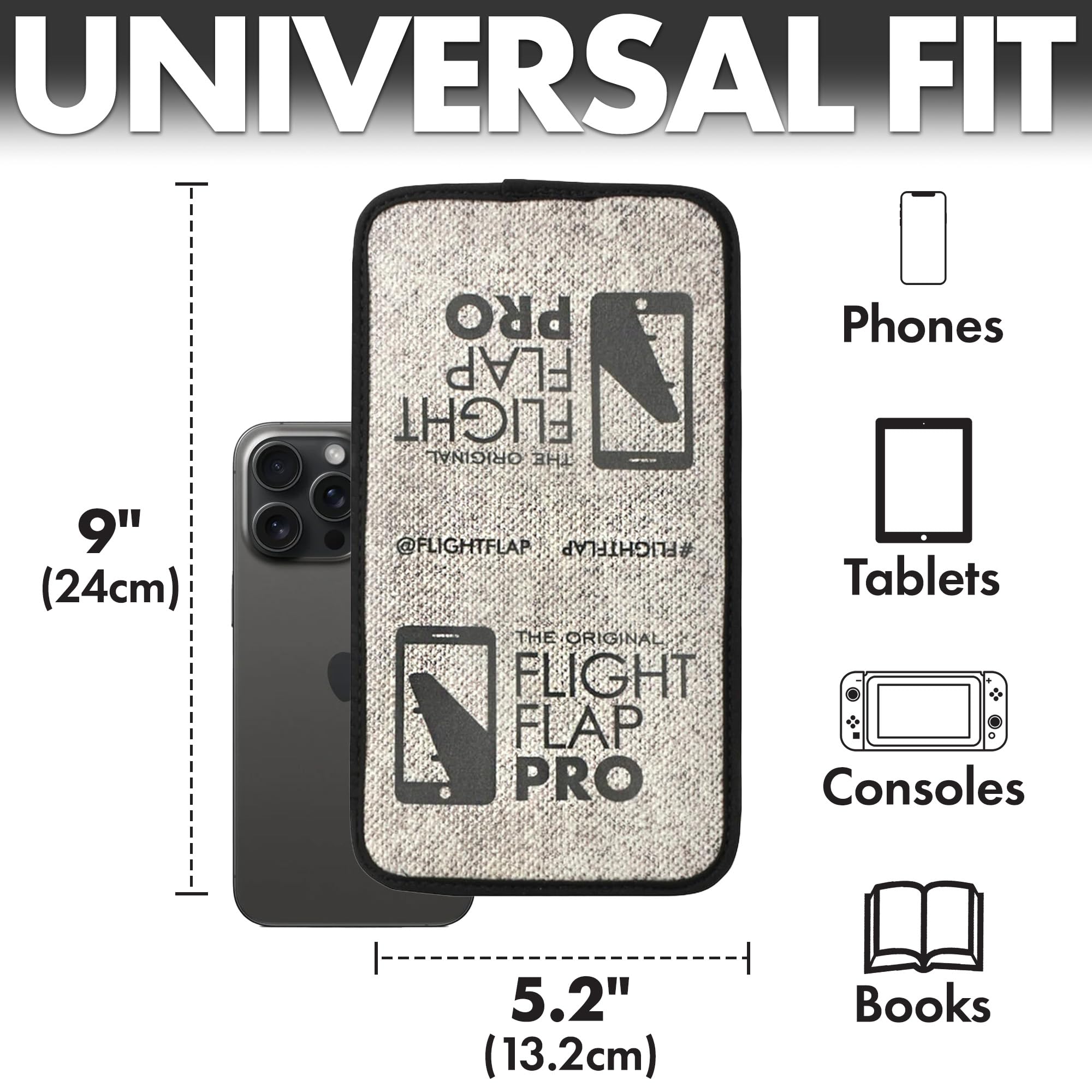 Flight Flap Airplane Phone Holder, Flexible Tablet and Cell Phone Holder, Folding Cellphone Stand for Desk, Bed, Office, Treadmill - Airplane Accessories Long Flight Travel - Plane Essentials (Pro)