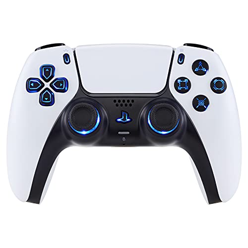 eXtremeRate Multi-Colors Luminated Dpad Thumbstick Share Home Face Buttons for PS5 Controller, Black Classical Symbols Buttons DTF V3 LED Kit for PS5 Controller - Controller NOT Included
