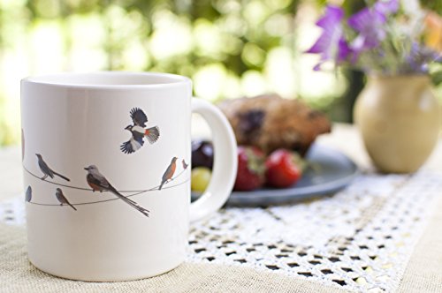 Birds on a Wire Heat Changing Mug - Add Coffee and Colorful Birds Appear