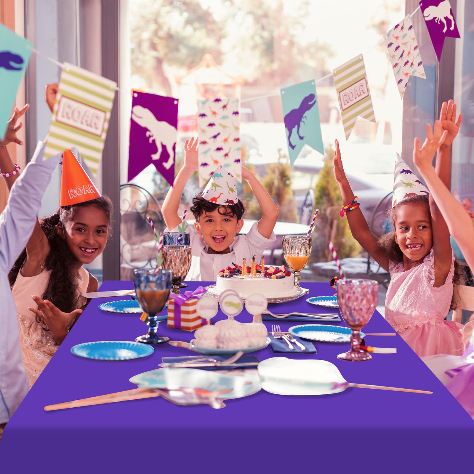6 Pack Mermaid Tablecloth, Blue Purple Princess Tablecloths, Disposable Mermaid Plastic Rectangle Table Covers for Girl Birthday, Baby Shower, Wedding and Ocean Themed Party Decorations 54 x 108 Inch
