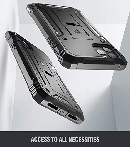 Poetic iPhone 11 Pro Rugged Case with Kickstand, Full-Body Dual-Layer Shockproof Protective Cover, Built-in-Screen Protector, Revolution Series, for Apple iPhone 11 Pro (2019) 5.8 Inch, Black