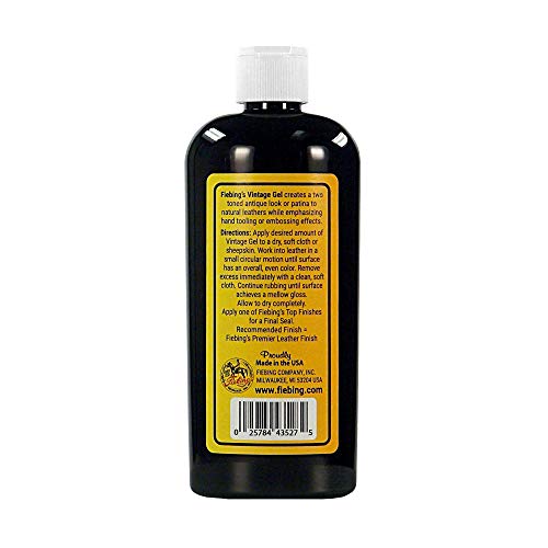 Fiebing's Vintage Gel - Medium Brown 8oz - Antique Gel for Leather